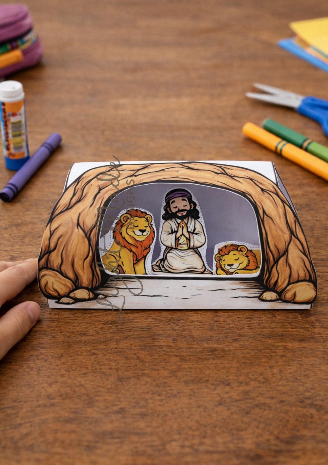 Daniel in Lions Den Craft | Bible Story 3D Scene (digital Download) - Etsy