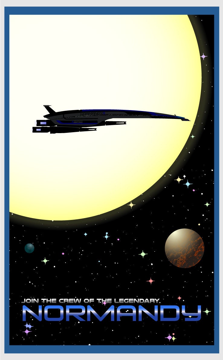 Mass Effect Normandy Poster Fan Art - Etsy
