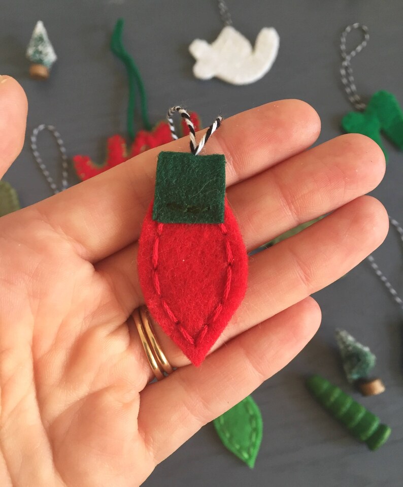 Felt Light Bulb. Classic Christmas Decor. Handcrafted Felt - Etsy