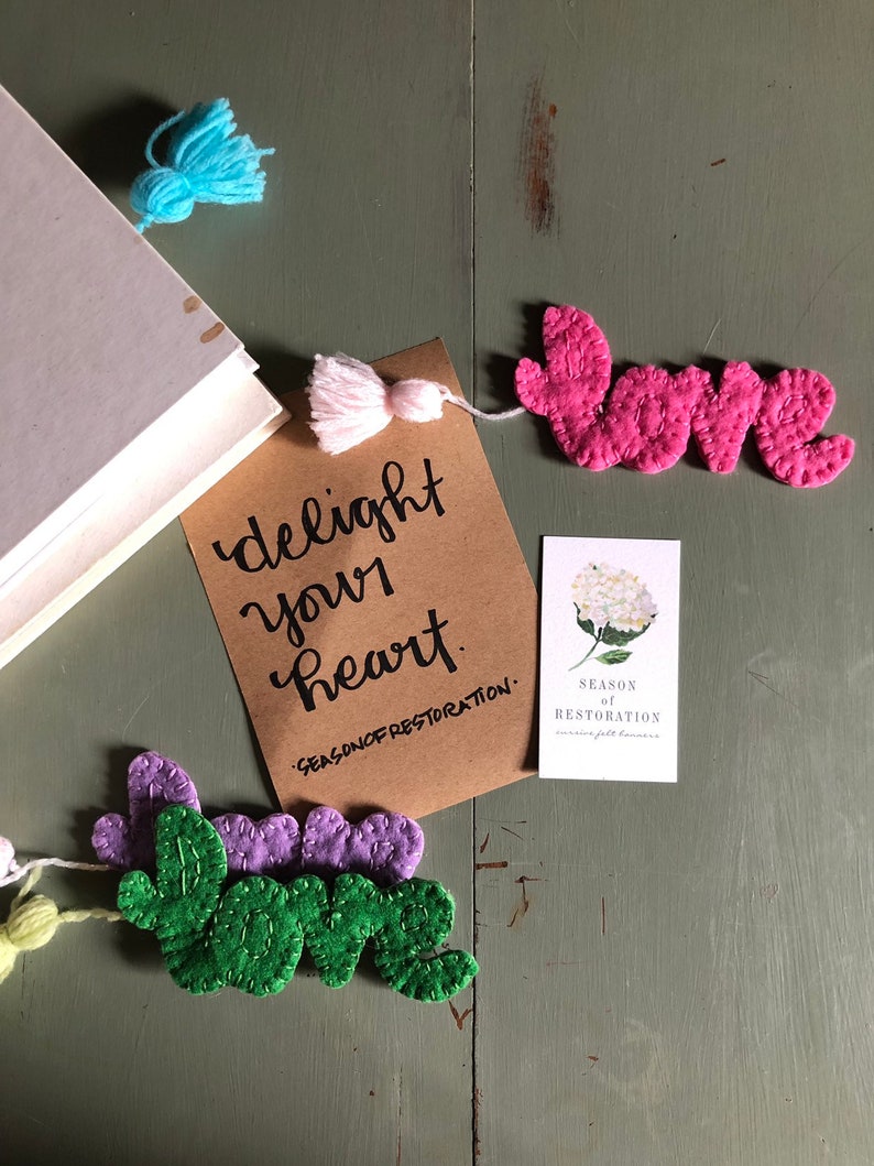 Love Bookmark, Felt Cursive Letters, Little Reader Accessories ...