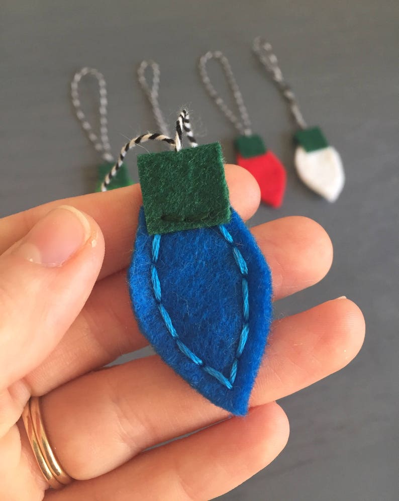 Felt Light Bulb. Classic Christmas Decor. Handcrafted Felt Ornament ...