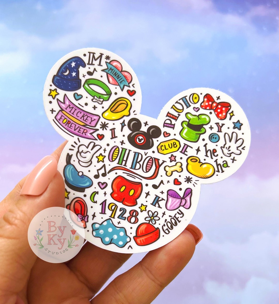 Fab Five Mickey Goofy Pluto Minnie Waterproof Vinyl Sticker Laptop ...