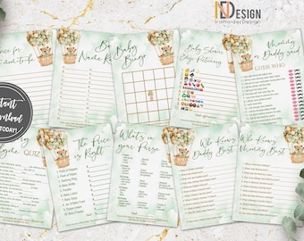 Teddy Bear Baby Shower Game Set 10 Games Digital Files Boy - Etsy