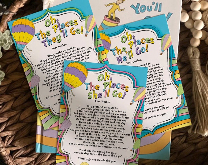 Oh the Places You'll Go Memory Book | School Memories | Dr Seuss Book ...