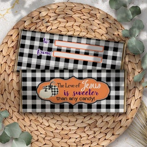 Candy Bar Wrapper, Love of Jesus is Sweeter Than Candy, Christian, Fall ...