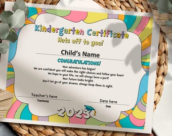 Kindergarten Diploma Homeschool Diploma Kindergarten - Etsy