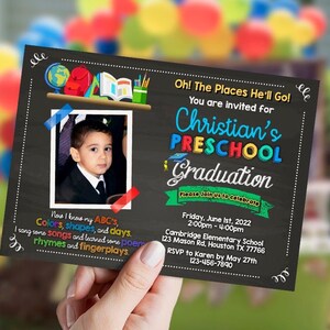 EDITABLE Graduation Invitation, Chalkboard, Graduation Party, Kids ...