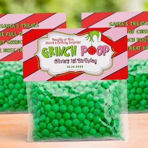 Personalized Treat Bag Topper, Pink Green Baby Shower, Cartoon ...