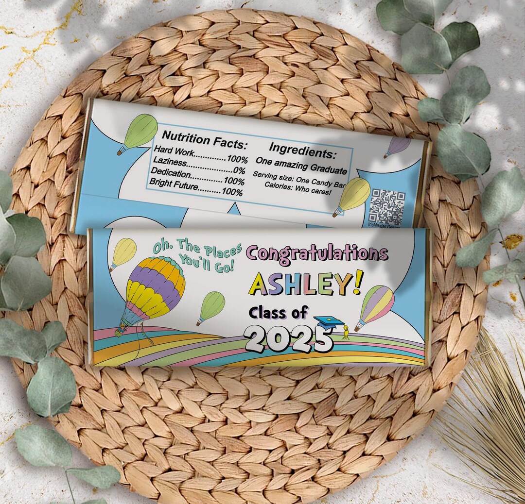 Candy Bar Wrapper, Graduation, Chocolate Bar Wrappers, 1.55 Oz, Hot Air ...
