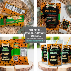 Bam Bam Baby Shower Water Bottle Label, African American Digital Files ...