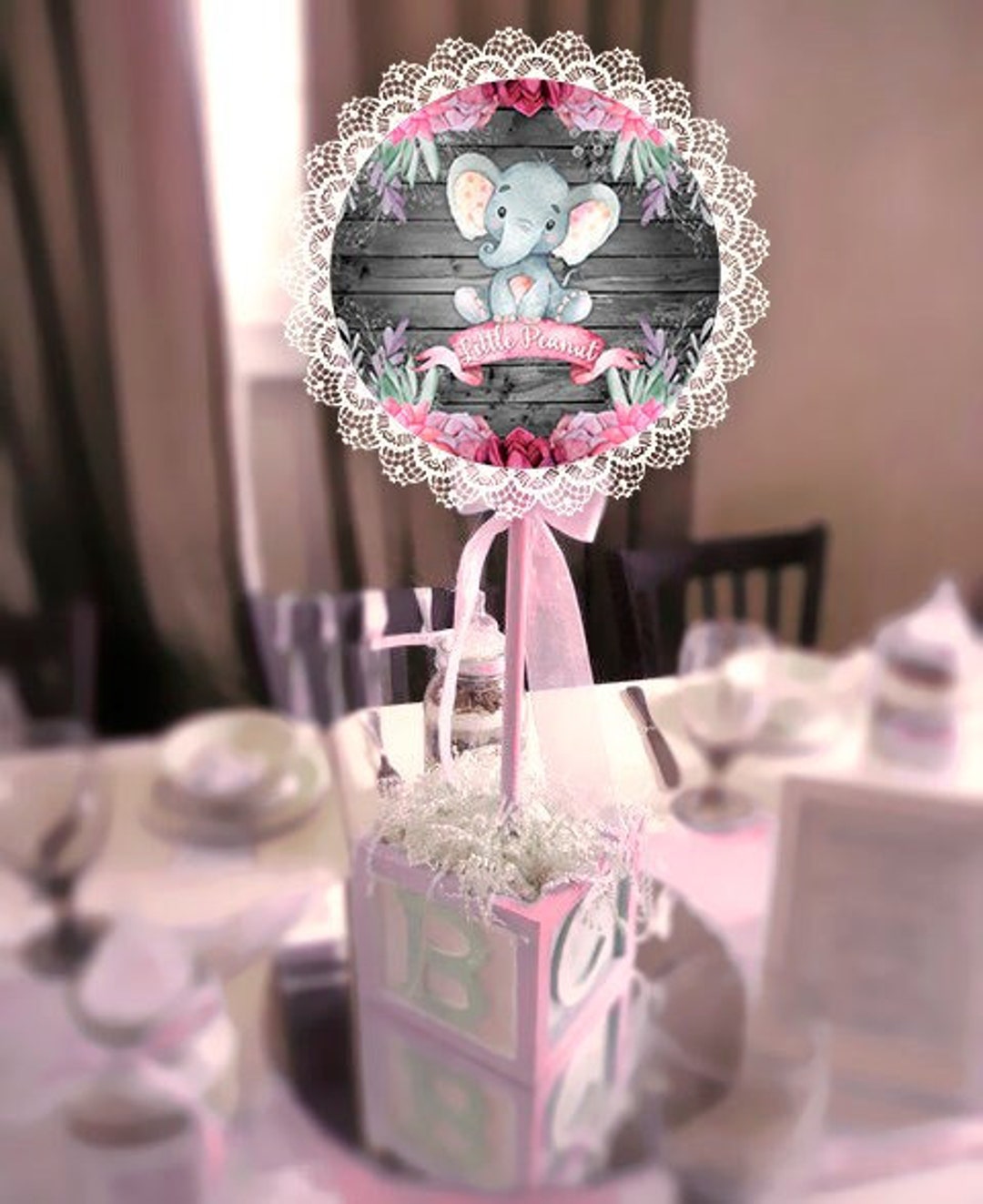 Elephant Centerpieces Baby Shower Centerpiece Girl Little - Etsy
