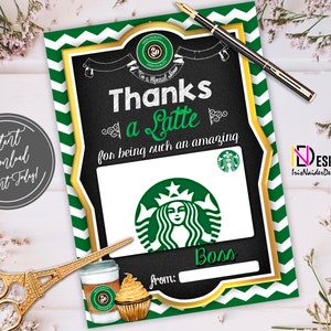 Boss Day, Starbucks Inspired Gift Card Holder, Boss Thank You Gift ...