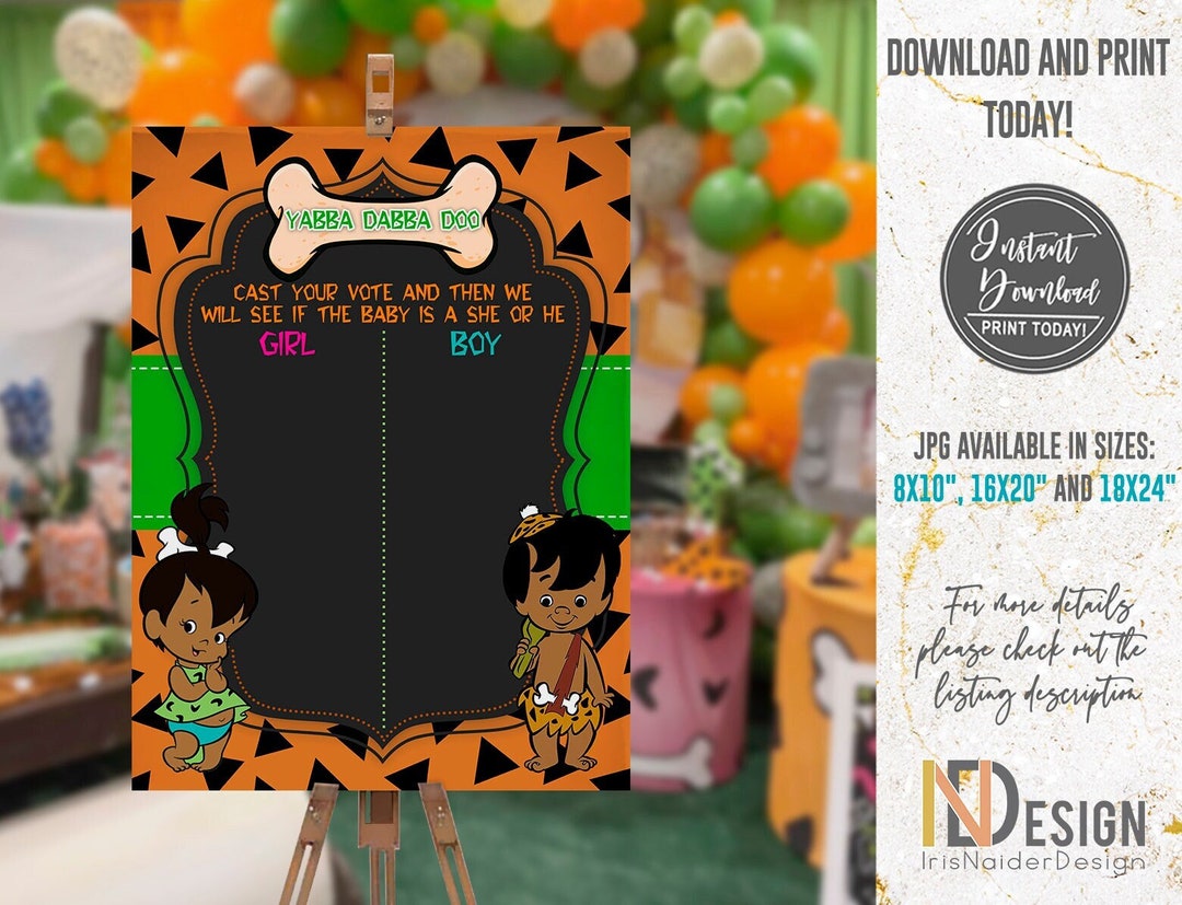 African Voting Board Instant Download, Gender Reveal, Pebbles & Bam Bam ...