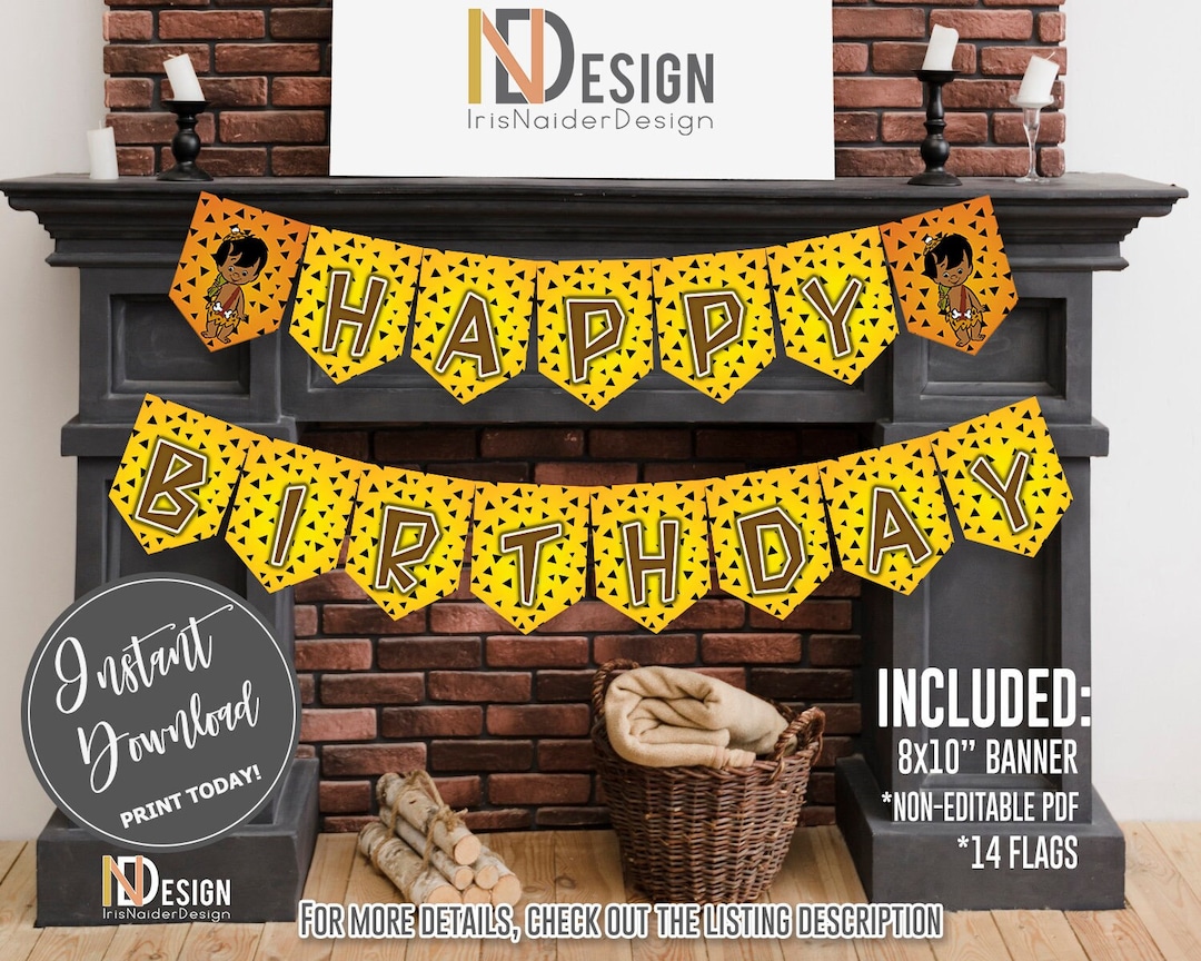 Happy Birthday Banner, Bam Bam Banner, African Bam Bam Happy Birthday ...