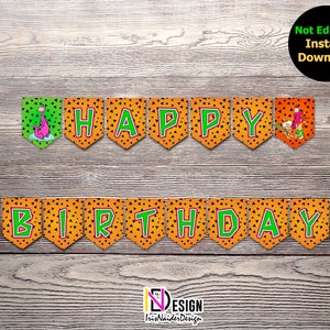 Happy Birthday Banner, Pebbles Banner, Bam Bam Happy Birthday Banner ...