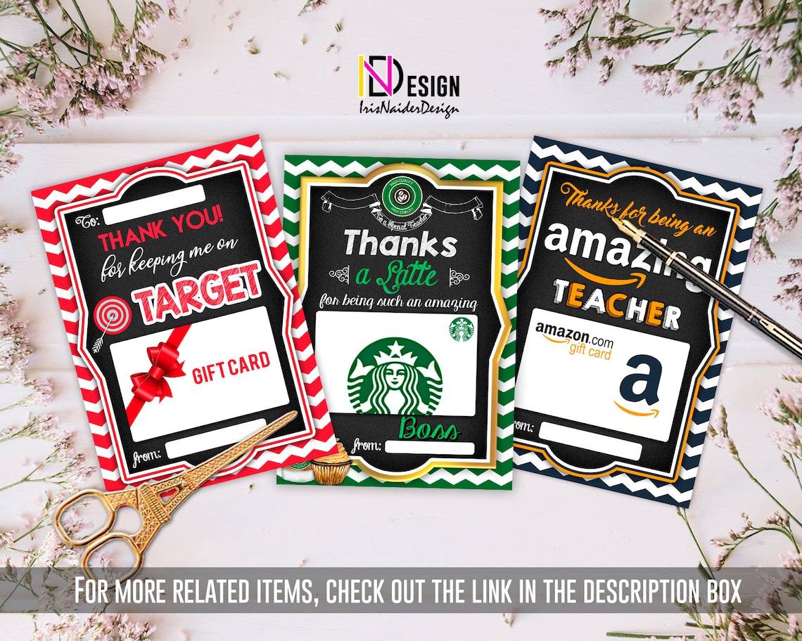 Starbucks Inspired Gift Card Holder Teacher Thank You Gift - Etsy