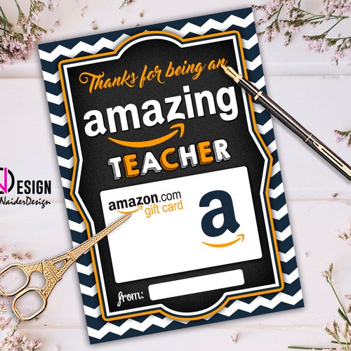 PRINTABLE Amazon Gift Card Holder Teacher Thank You Teacher - Etsy
