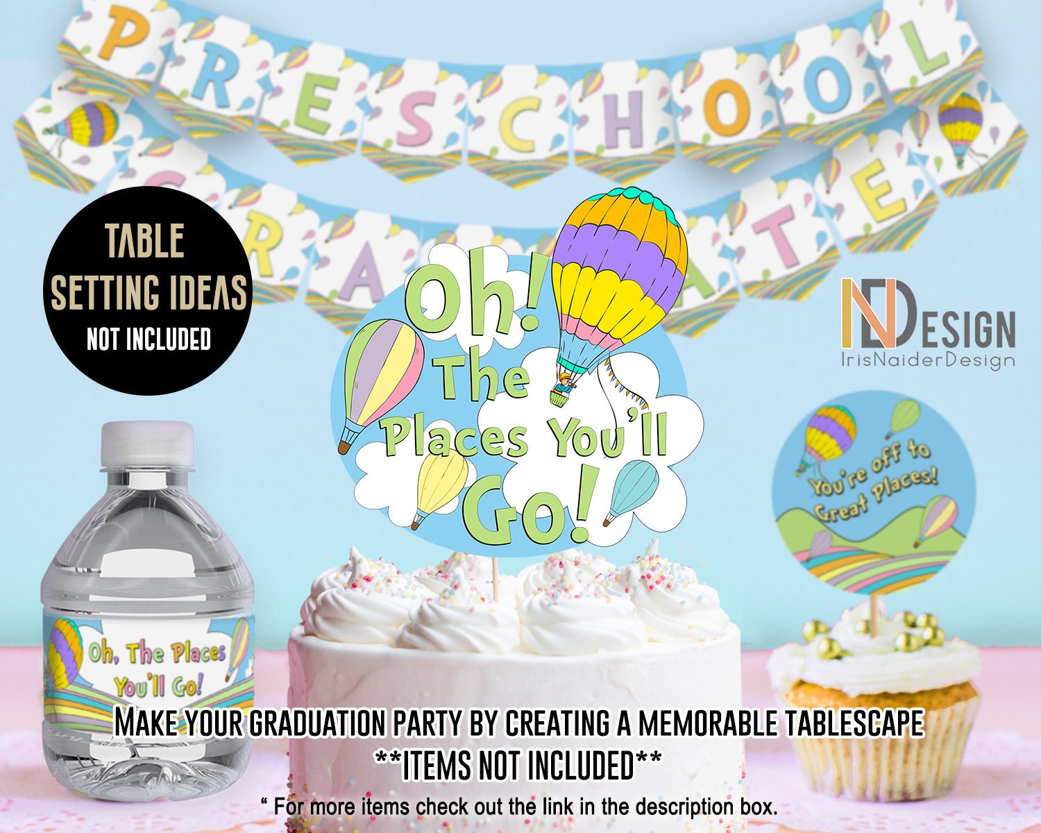 EDITABLE Hot Air Balloon Thank You Tag, Rainbow, Favor Tag, Adventure ...