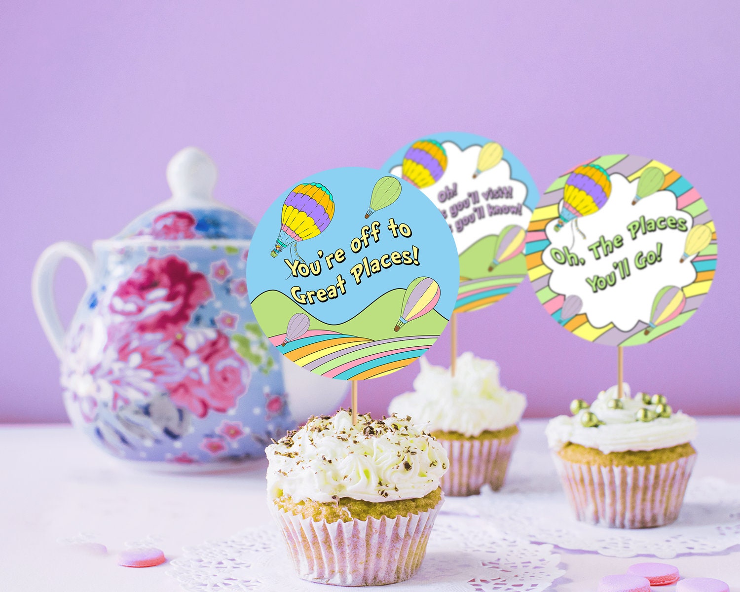 Cupcake Toppers Sticker Tag Flavor Adventure Awaits Hot - Etsy