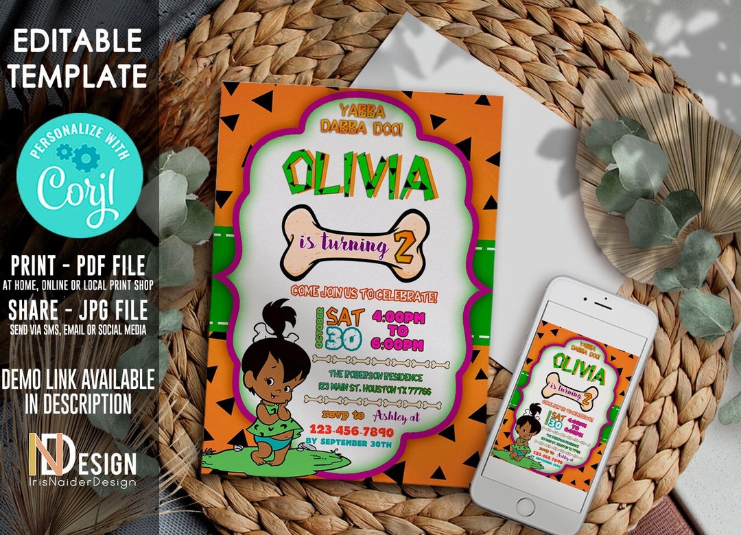 Editable African American Pebble Invitation FREE Thank You Tag, Pebble ...