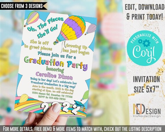 EDITABLE 2022 Graduation invitation, VPK, kindergarten, Pre-k ...