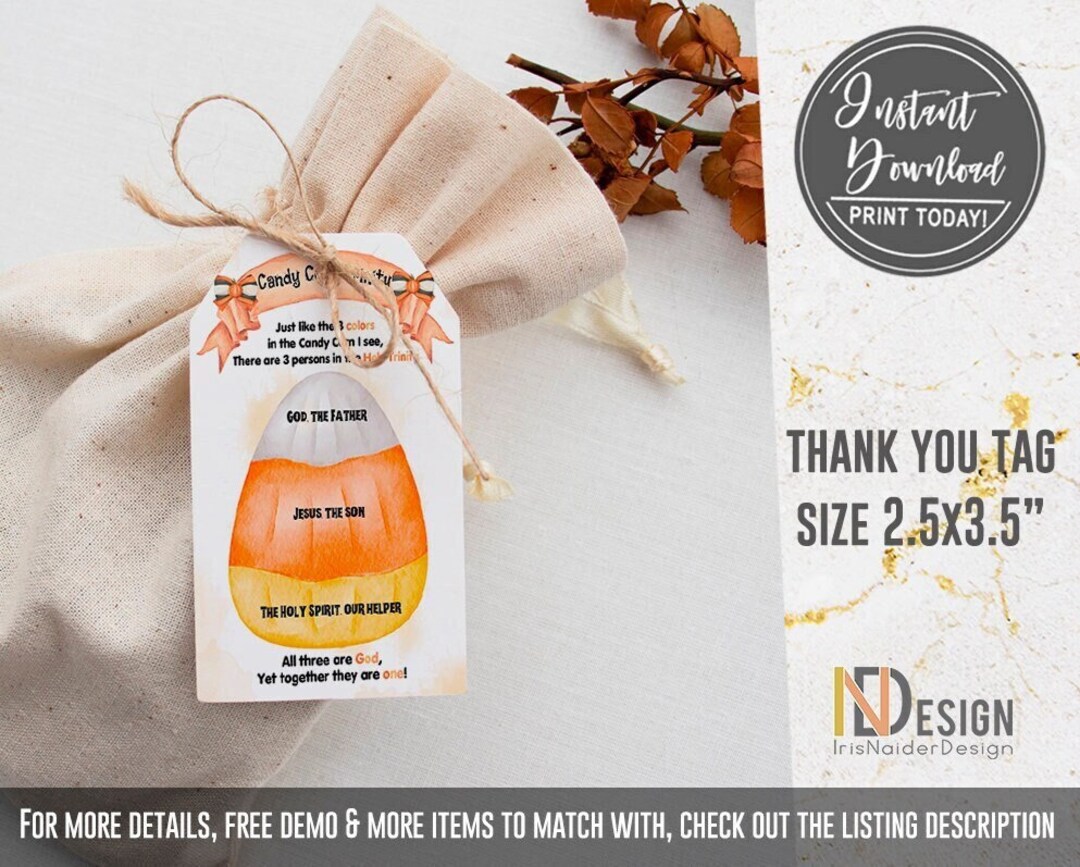 Christian Halloween Favor Tag, Treat Bag, Candy Corn, Fall Festival ...