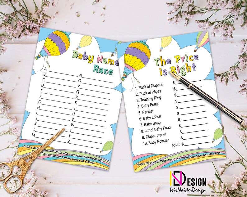Baby Shower Game Set, 10 Games, Digital Files, Templates, Not Editable ...