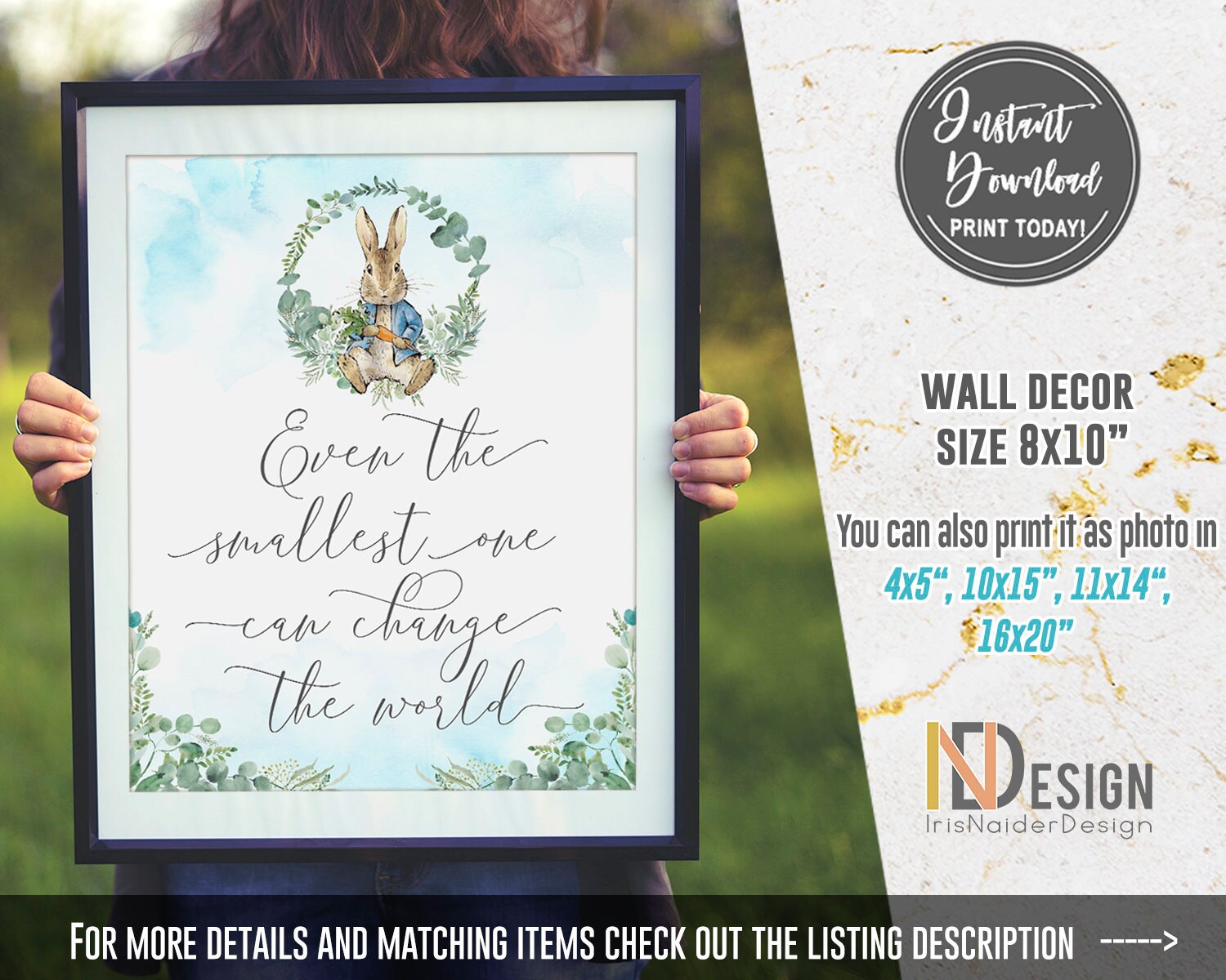 Peter Rabbit sign wall decor nursery quote first birthday | Etsy