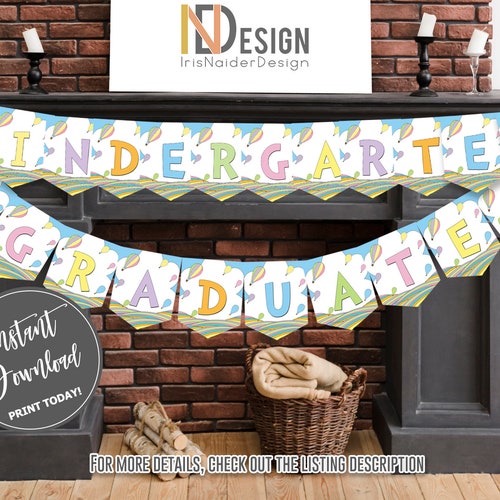 Congrats Graduate Banner Hot Air Balloon Graduation Decor - Etsy