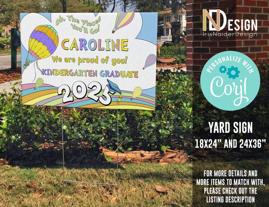 2025 Graduation Yard Sign, All Grades, Kindergarten, Pre-k, Hot Air ...