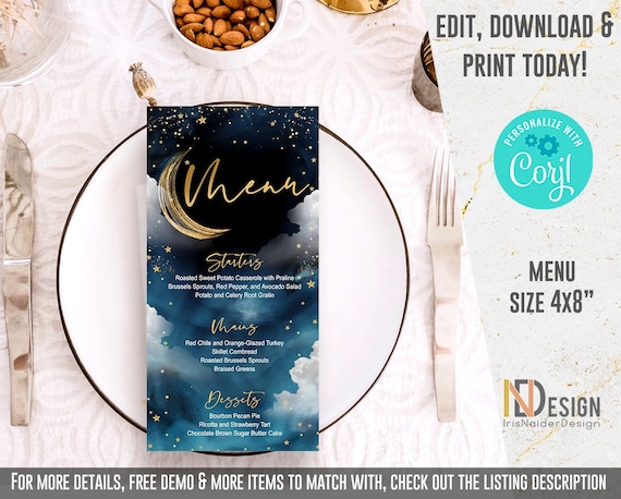 EDITABLE Twinkle little star baby shower Menu, Table Number Sign, baby ...