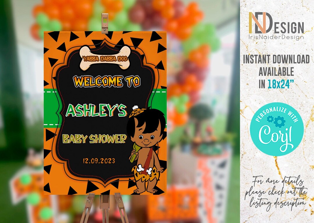 Editable Bam Bam Welcome Sign, Baby Shower, Bam Bam Birthday, African ...