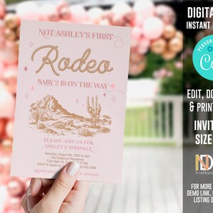 Rodeo Baby Sprinkle Invitation Template, Not Her First Rodeo Baby ...