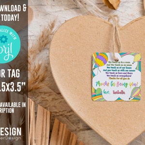 Teacher Appreciation Week Gift Tag, Editable Poem, Funny Quote, Hot Air ...