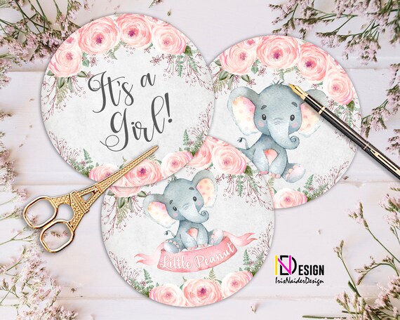 Elephant centerpieces, baby shower centerpiece, girl, little peanut ...