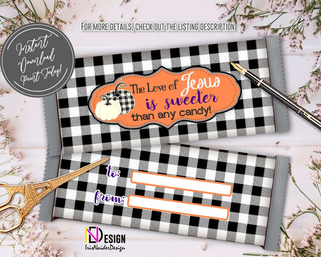 Candy Bar Wrapper Love of Jesus is Sweeter Than Candy - Etsy