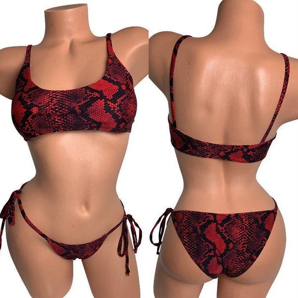 Snake Print Bathing Suit - Etsy