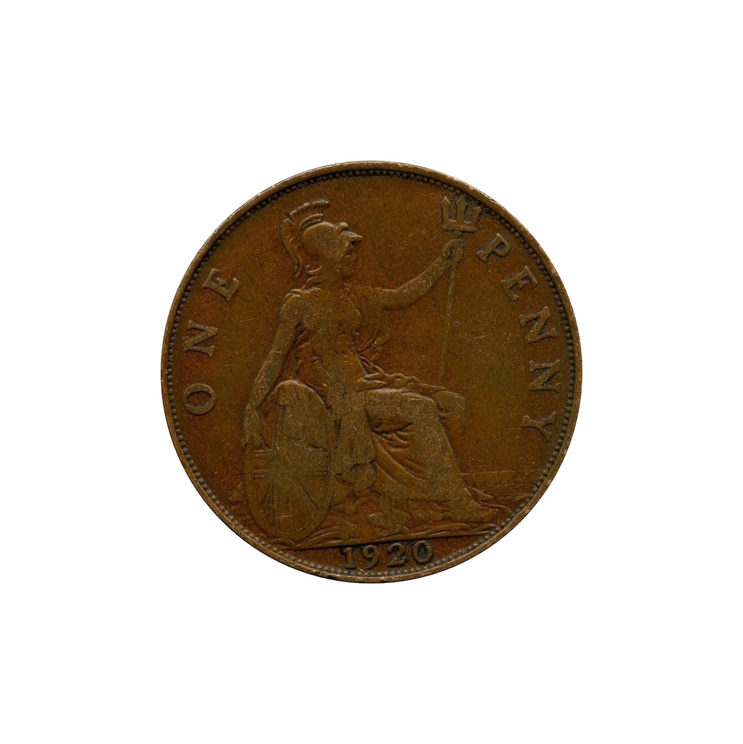 1920 One Penny Coin Great Britain From King George V , Perfect for ...