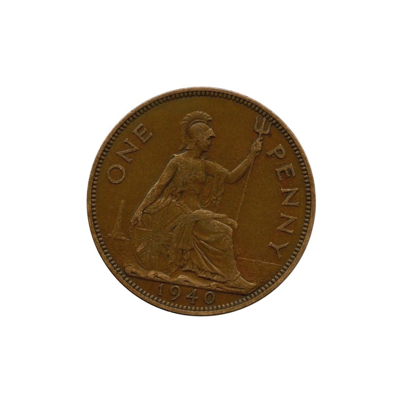 1940 One Penny Coin Great Britain From King George VI , Perfect for ...