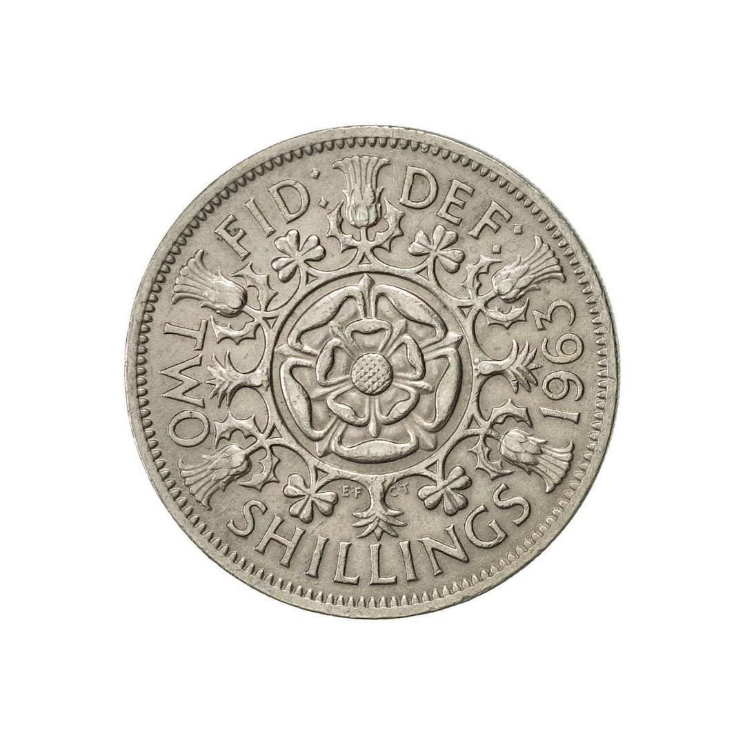 1963 Florin / Two Shilling Coin Great Britain From Queen Elizabeth 2nd ...