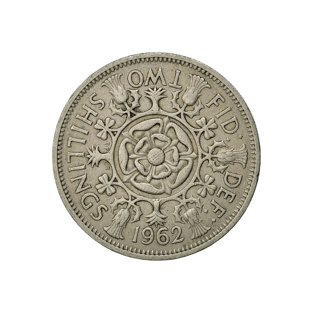 1962 Florin / Two Shilling Coin Great Britain From Queen Elizabeth 2nd ...