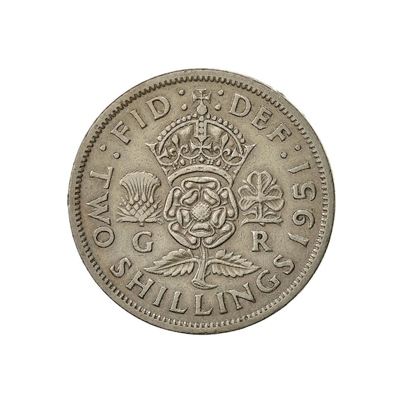 1951 Florin / Two Shilling Coin Great Britain From King George | Etsy