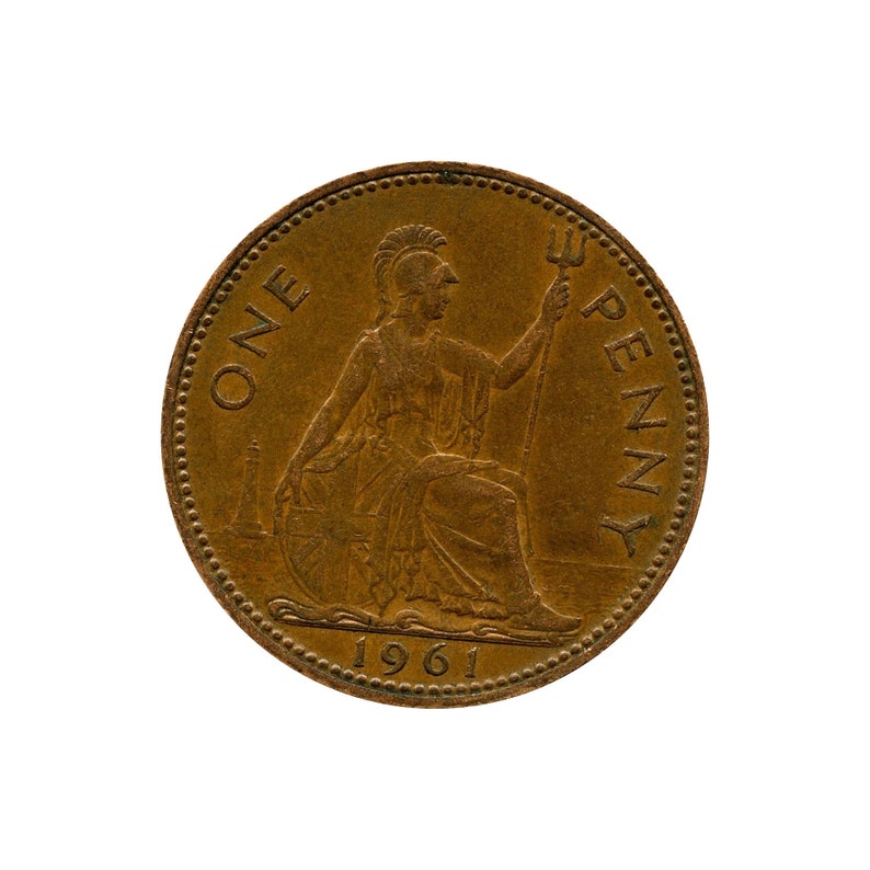 1961 One Penny Coin Great Britain From Queen Elizabeth II - Etsy UK