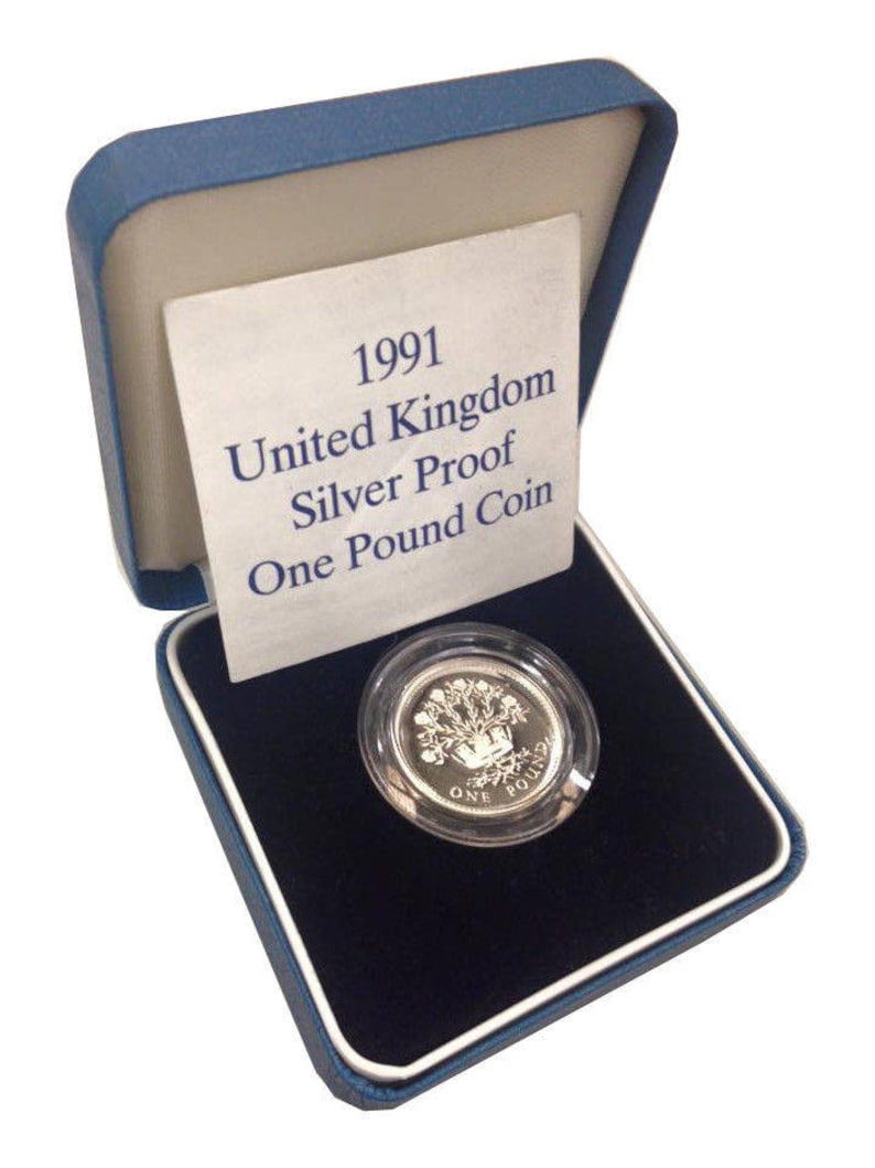 1991 Silver Proof One Pound Coin - Etsy