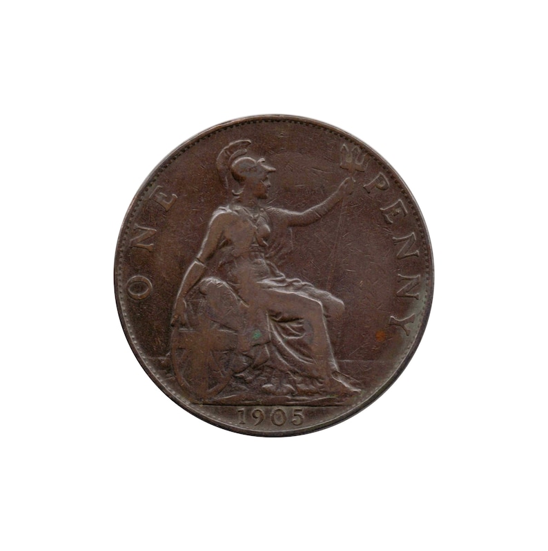 1905 One Penny Coin Great Britain From King Edward VII, Perfect for ...