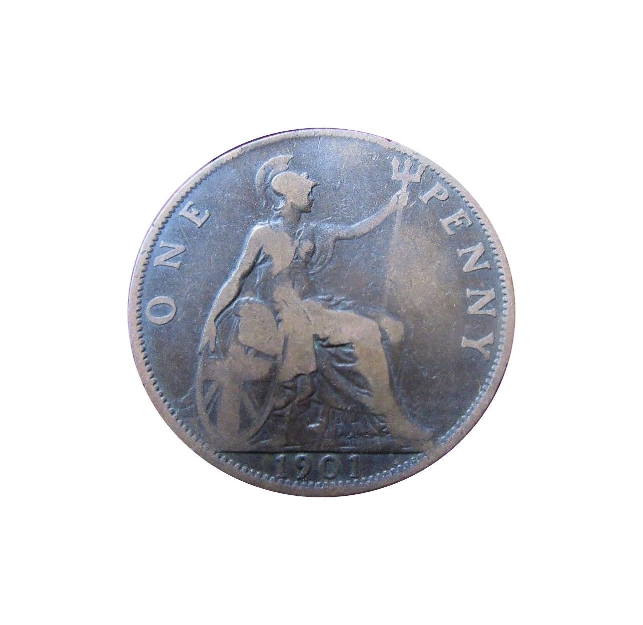 1901 One Penny Coin Great Britain From Queen Victoria, Perfect for ...