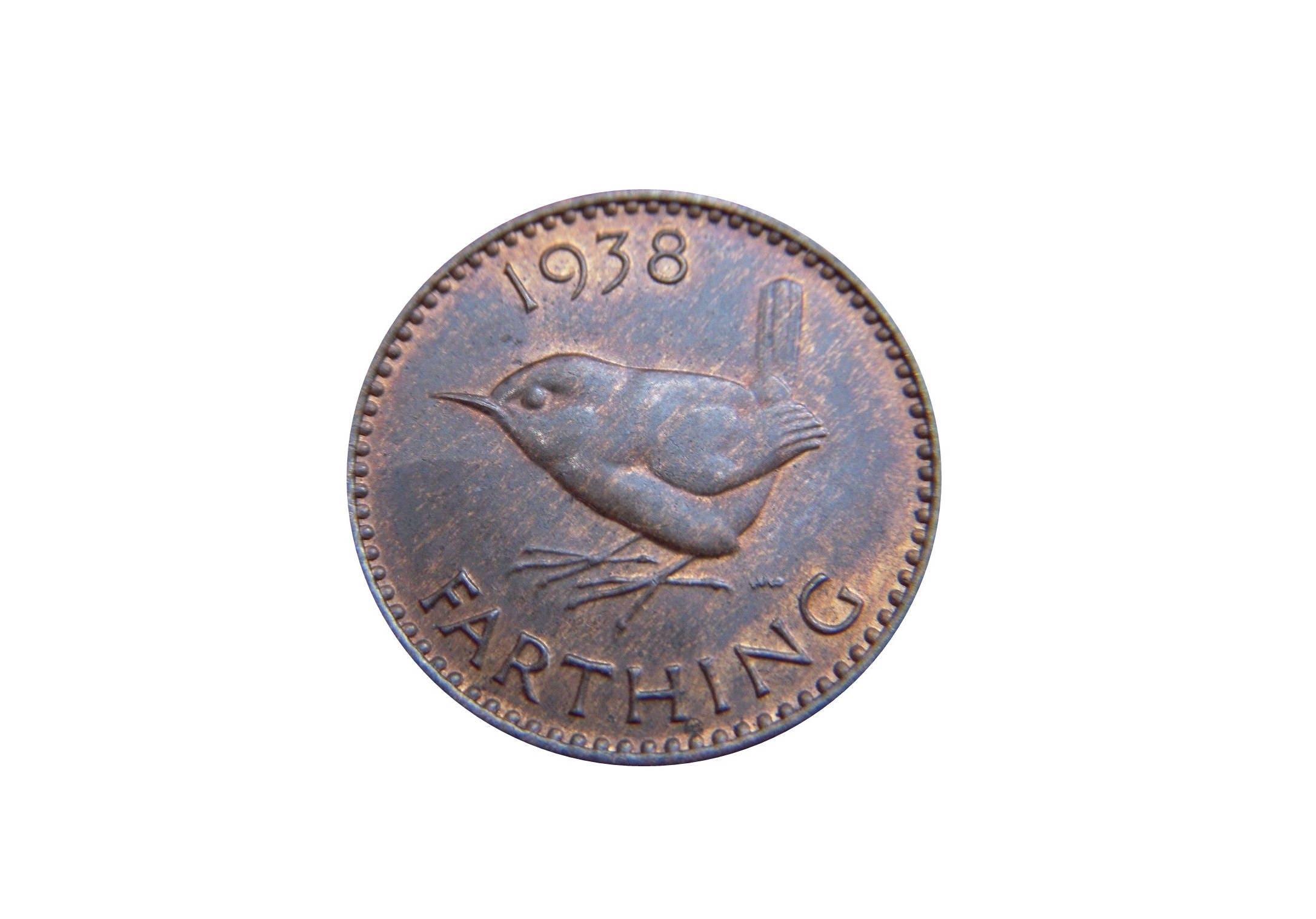 1938 Farthing Coin With a Wren From the United Kingdom, Perfect for ...