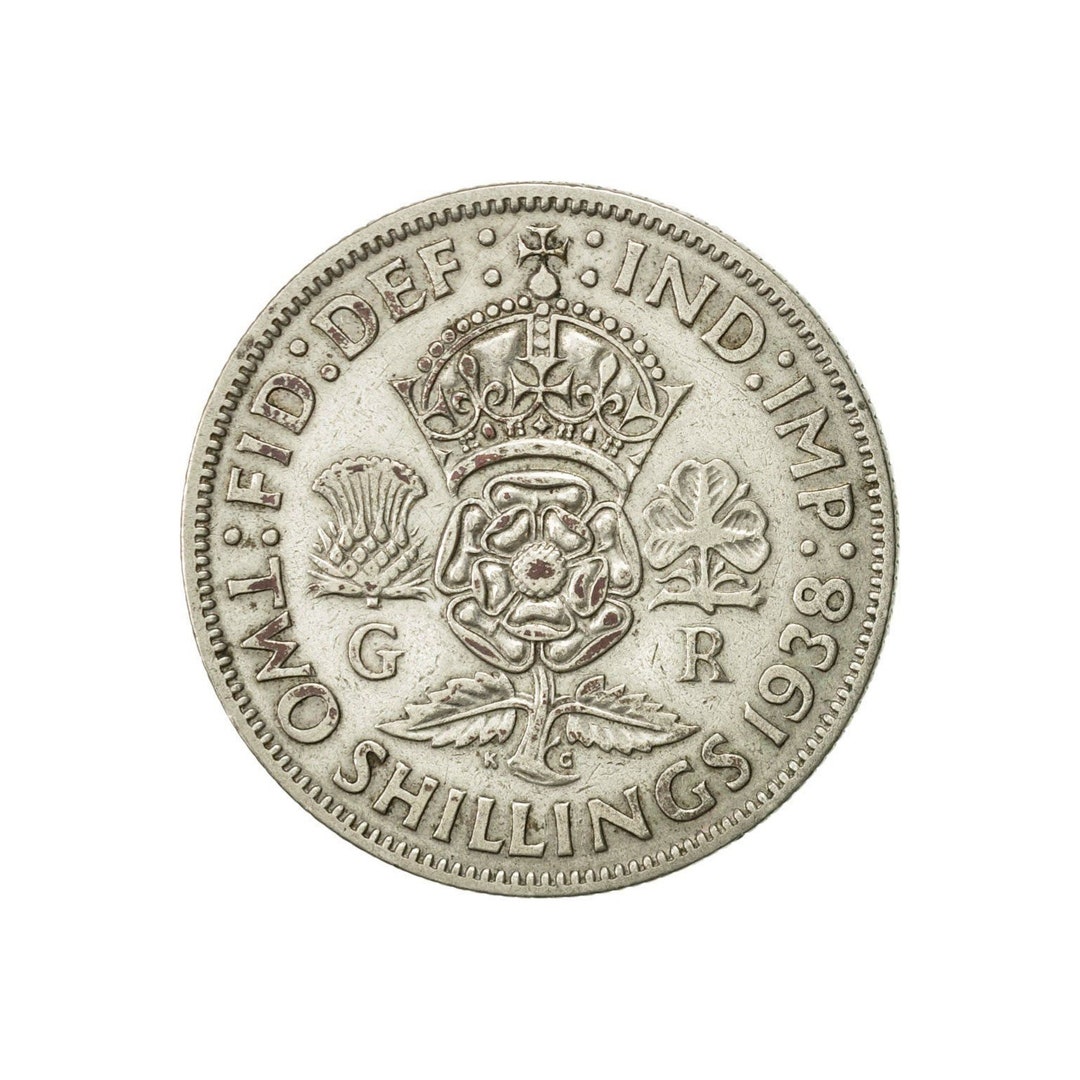 1938 Florin / Two Shilling Coin Great Britain From King George VI ...