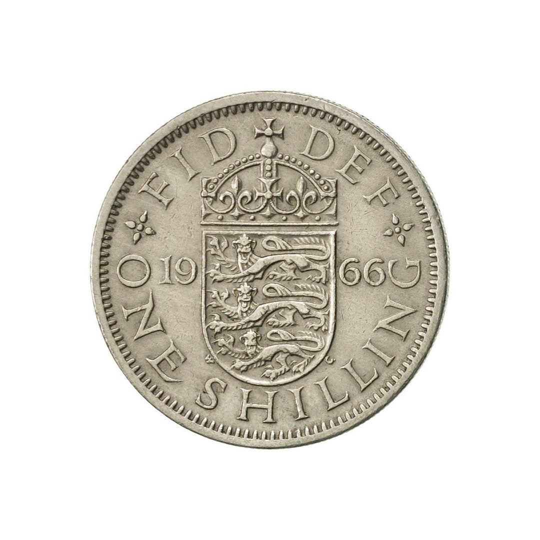 1966 English Shilling Coin Great Britain From Queen Elizabeth 2nd ...