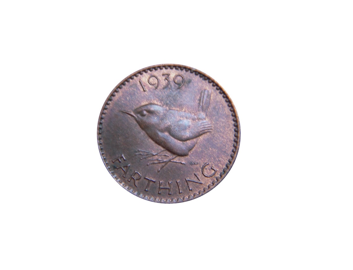 1939 Farthing Coin With a Wren From the United Kingdom, Perfect for ...